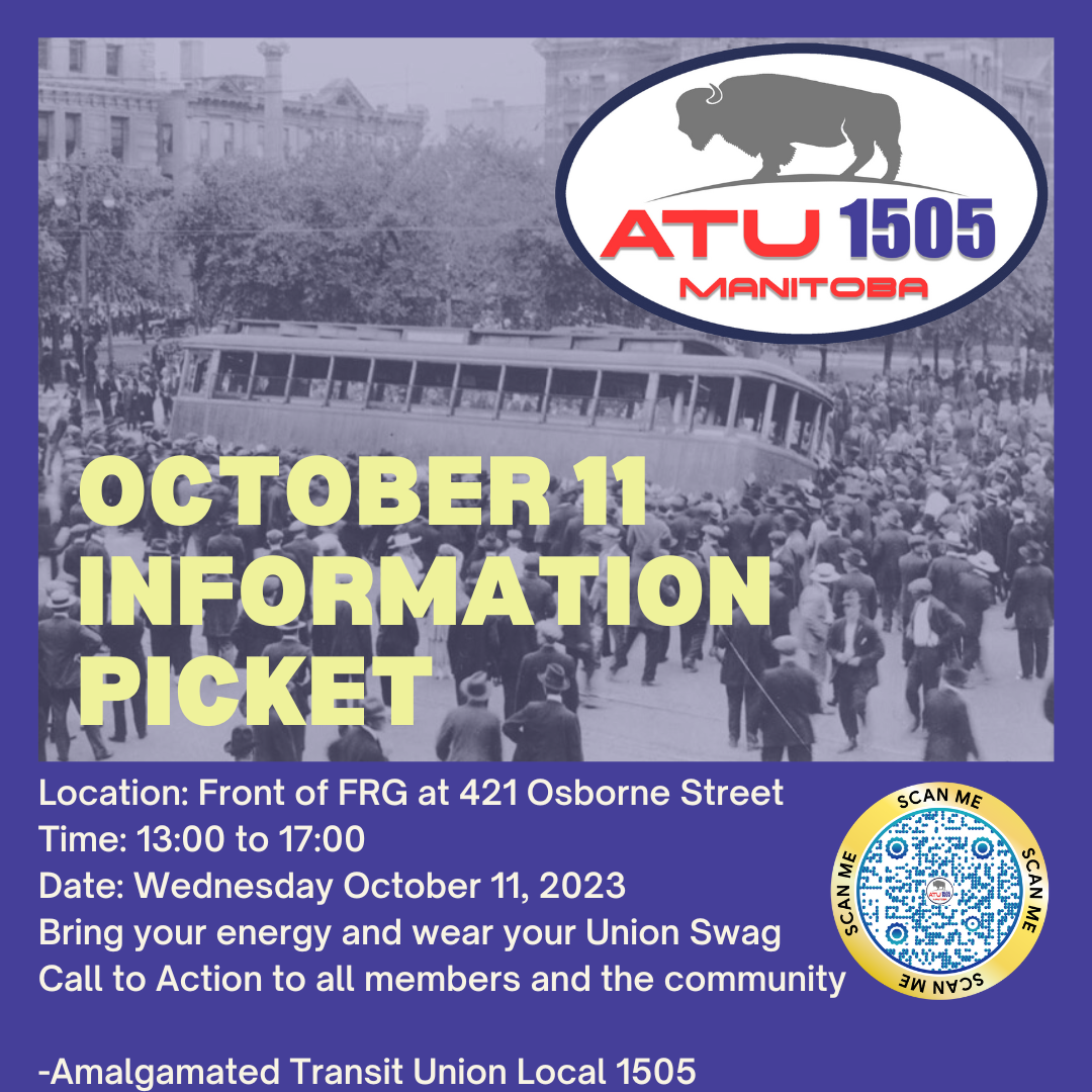 Just Practicing Information Picket | ATU Local 1505 Winnipeg